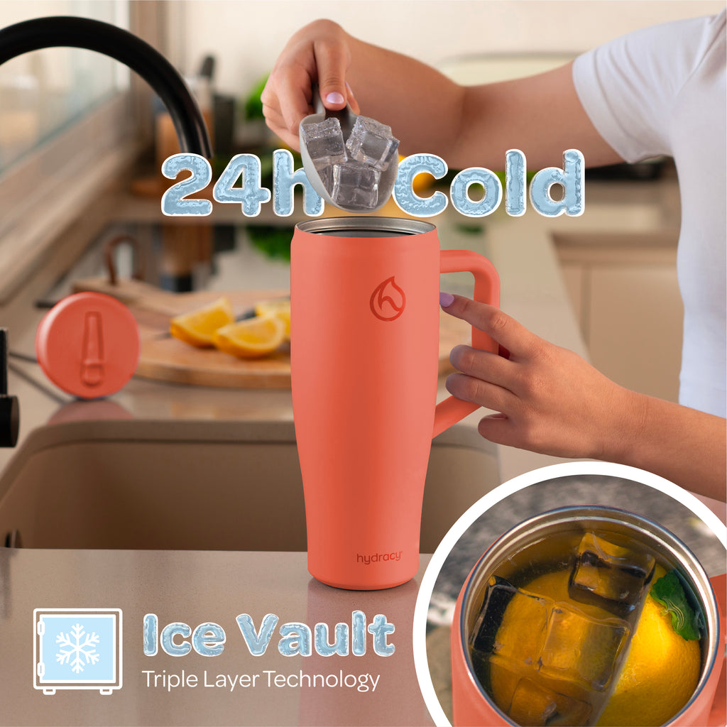Hydracy Soulmate 40oz Insulated Tumbler with Handle & Straw — IceVault